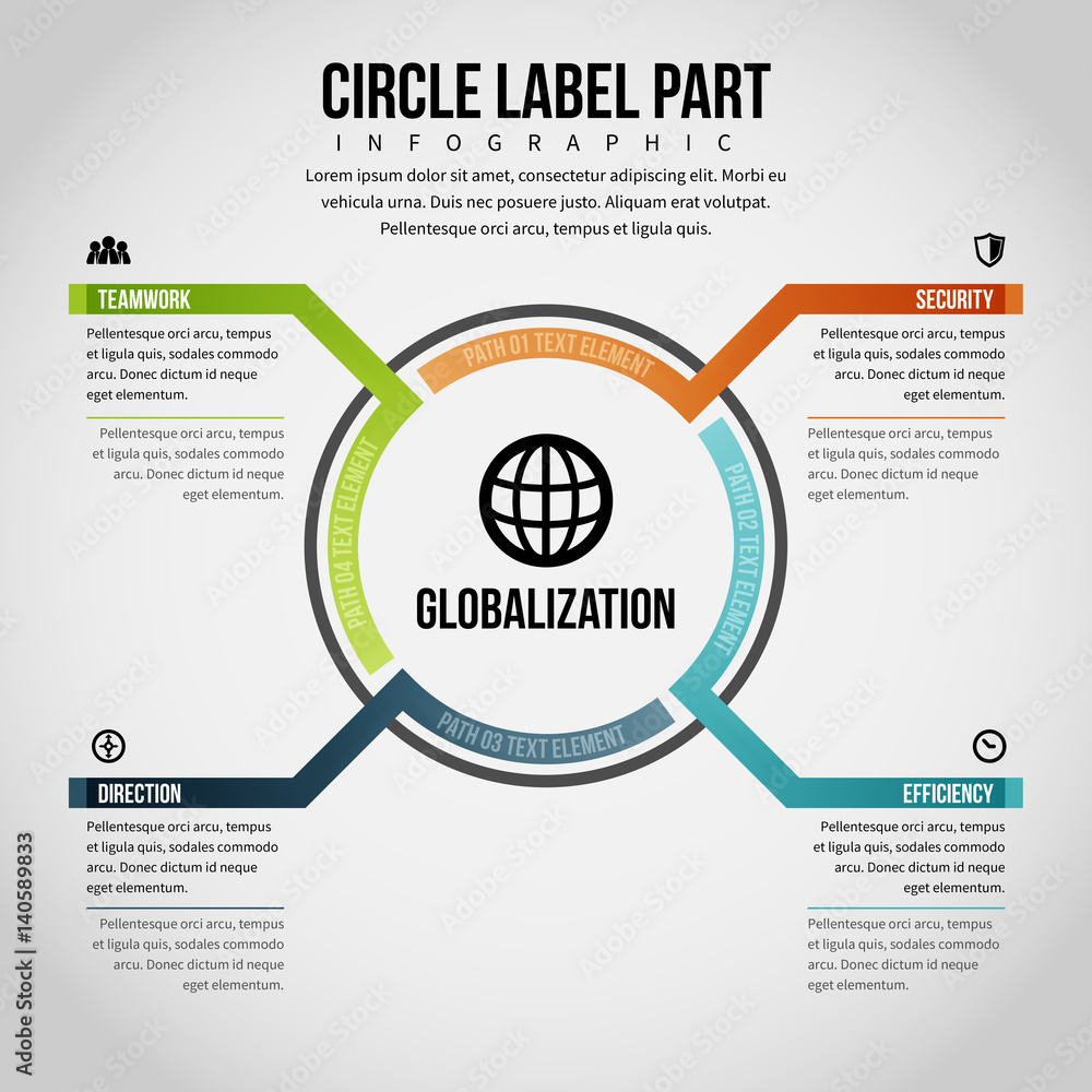 Circle Label Part Infographic Stock Vector | Adobe Stock