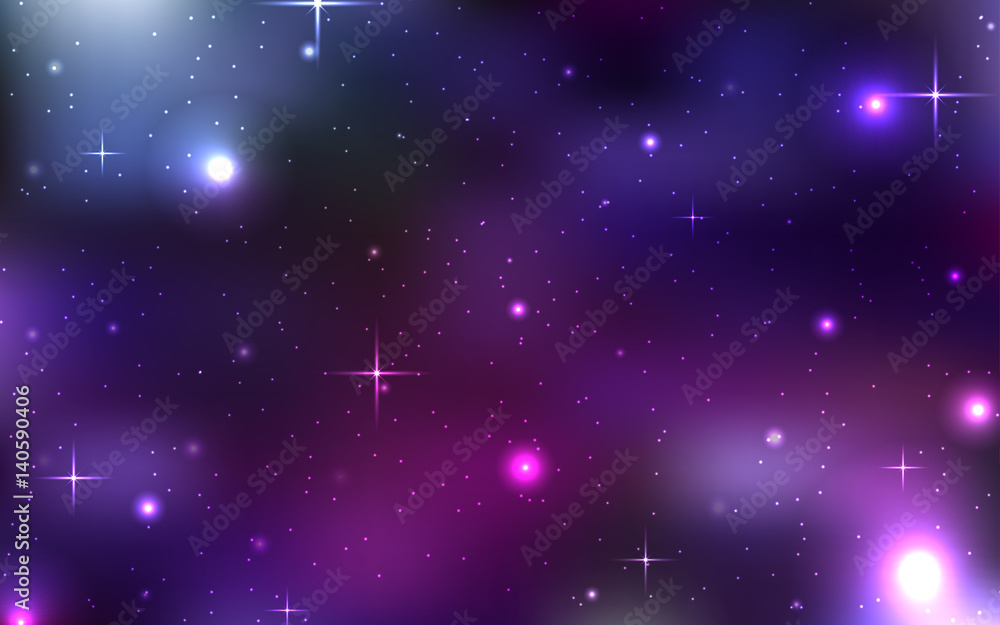 Vector background of space with stars and nebula. Background for your ...