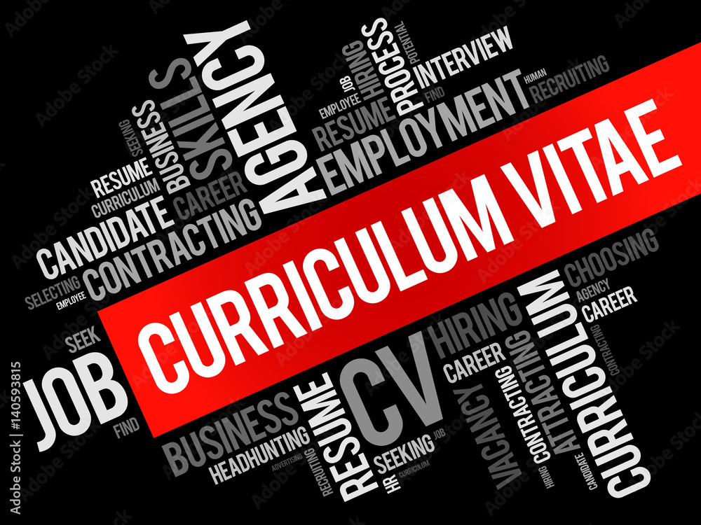 Curriculum vitae CV - word cloud collage, business concept background Stock Vector | Adobe Stock