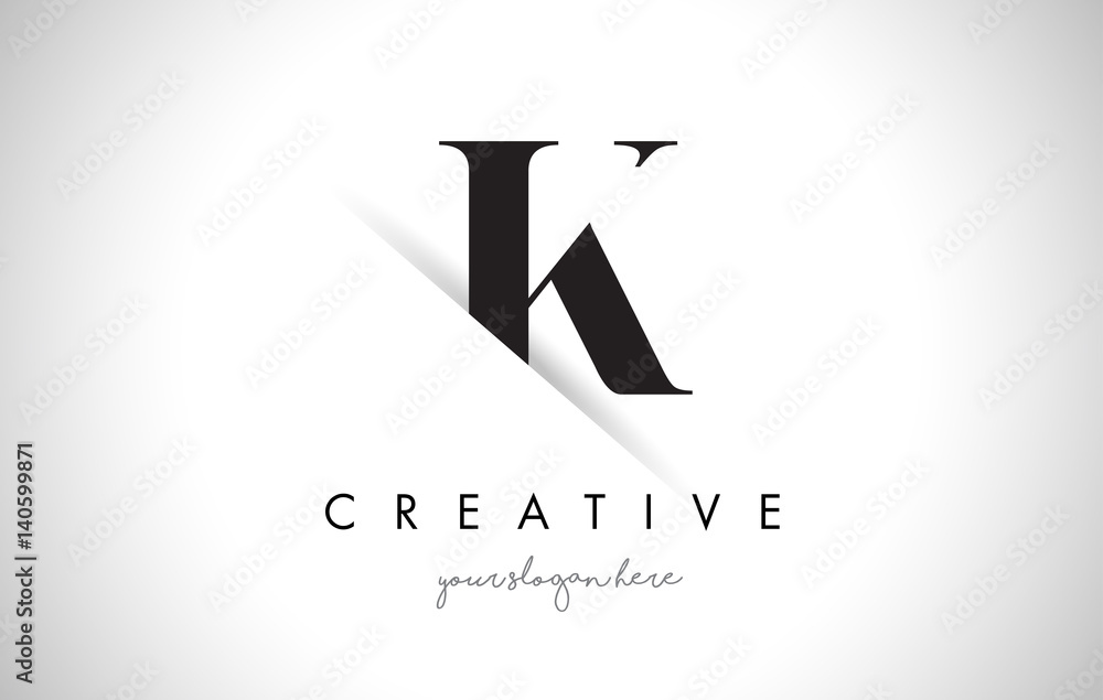 K Letter Logo Design with Creative Paper Cut Stock Vector | Adobe Stock