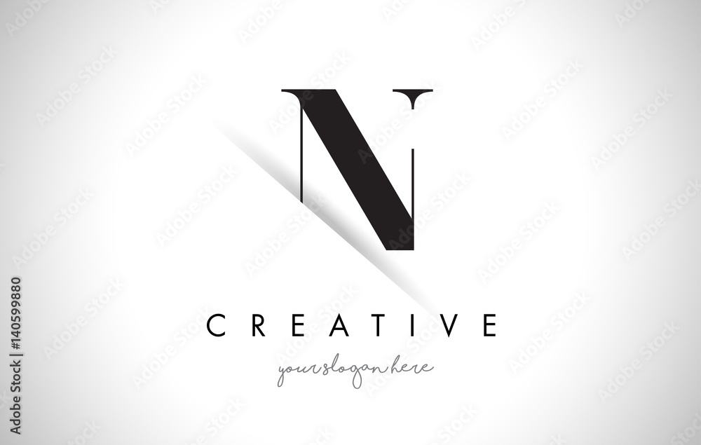 N Letter Logo Design with Creative Paper Cut Stock Vector | Adobe Stock