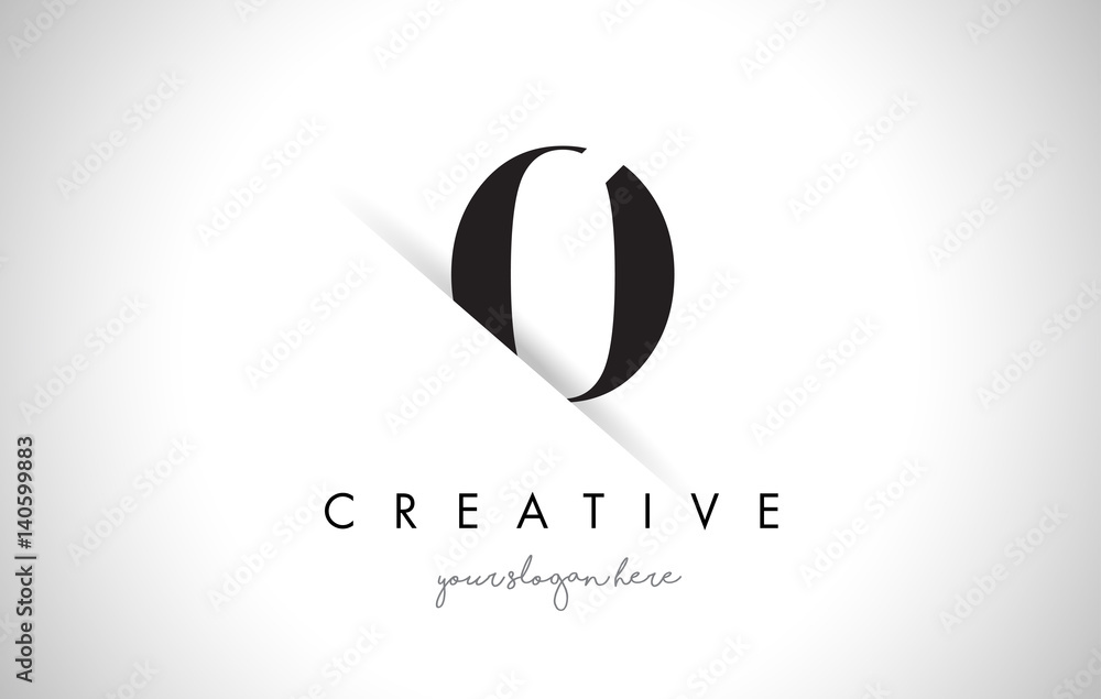 O Letter Logo Design with Creative Paper Cut Stock Vector | Adobe Stock