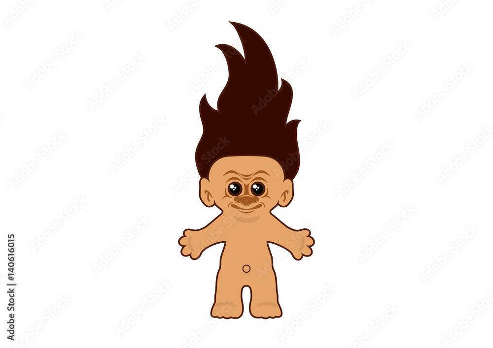 Troll vector illustration. Troll cartoon character. Creepy icon on ...