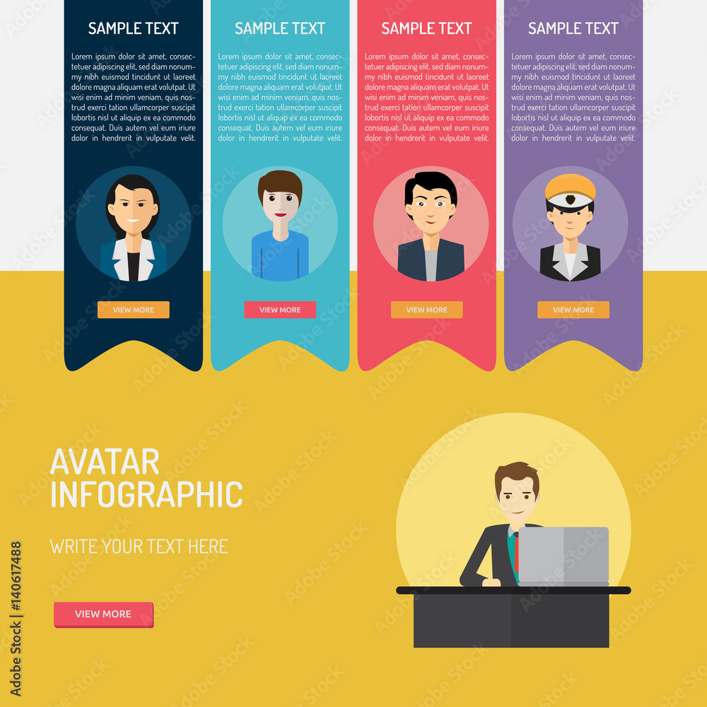 Avatar Infographic Stock Vector | Adobe Stock