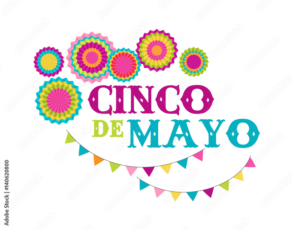 Cinco de mayo, Mexican fiesta banner and poster design with flags ...
