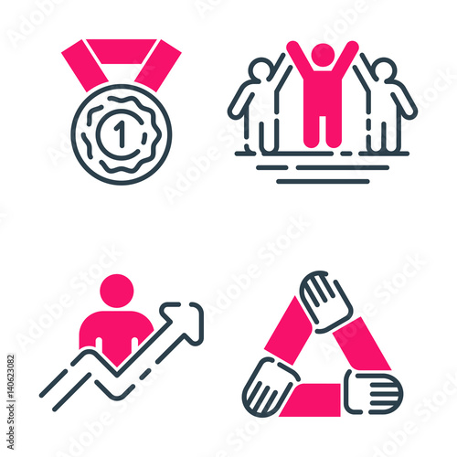 Motivation concept chart pink icon business strategy development design ...