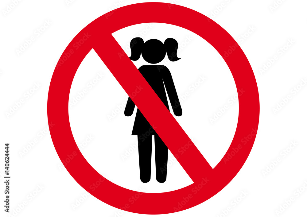Schild Mädchen verboten Stock Vector | Adobe Stock