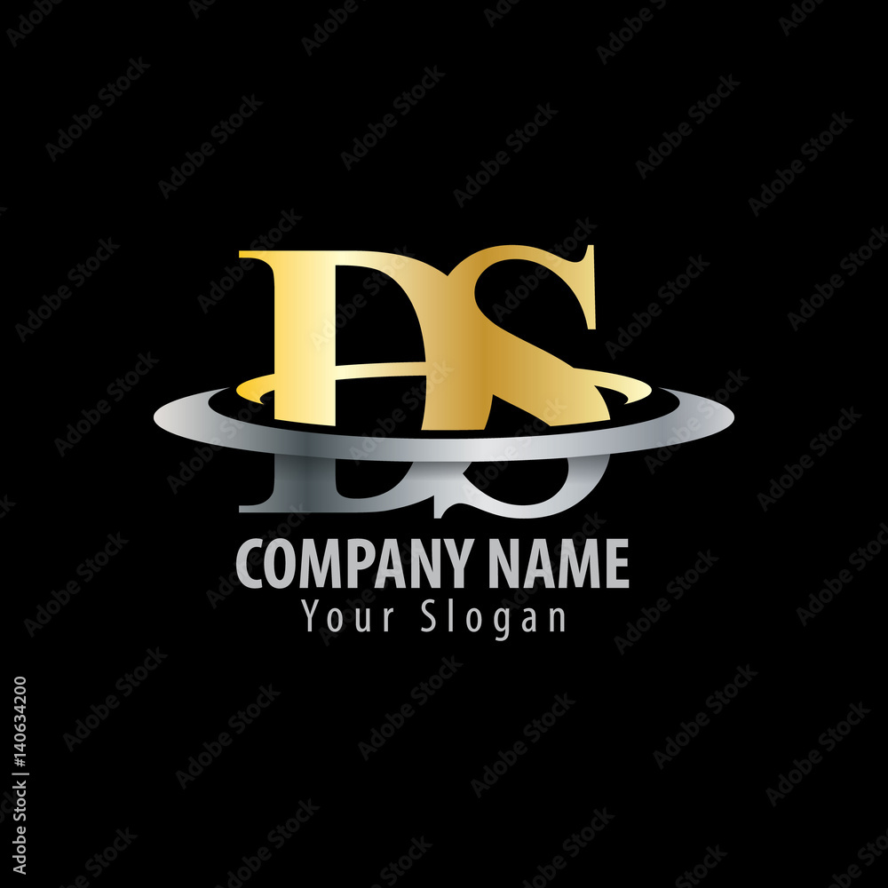 Initial Letter DS With Overlapping Swoosh Circle Logo Stock Vector ...