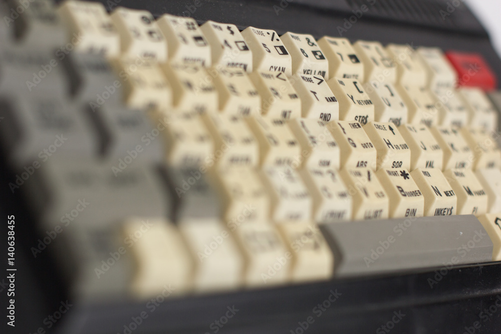 old computer keyboard as part of computer Stock Photo | Adobe Stock