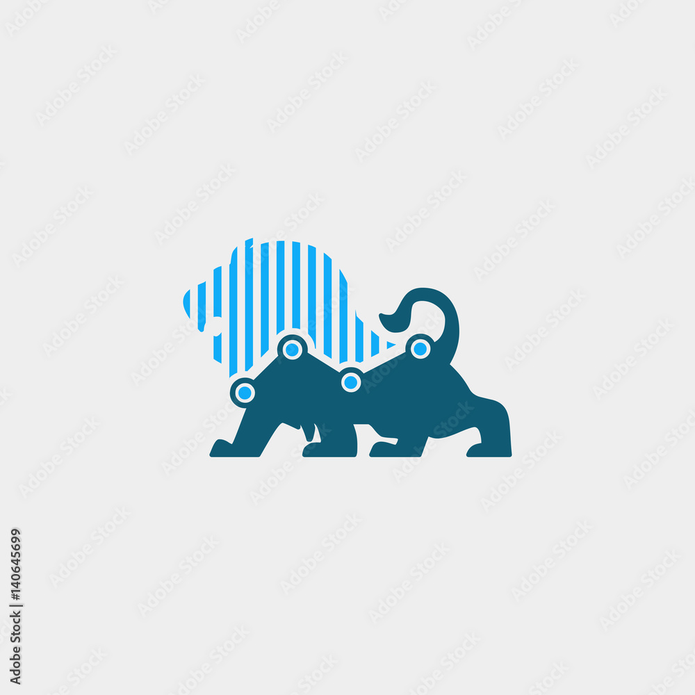 lion finance logo. animal logo with statistic concept Stock Vector ...