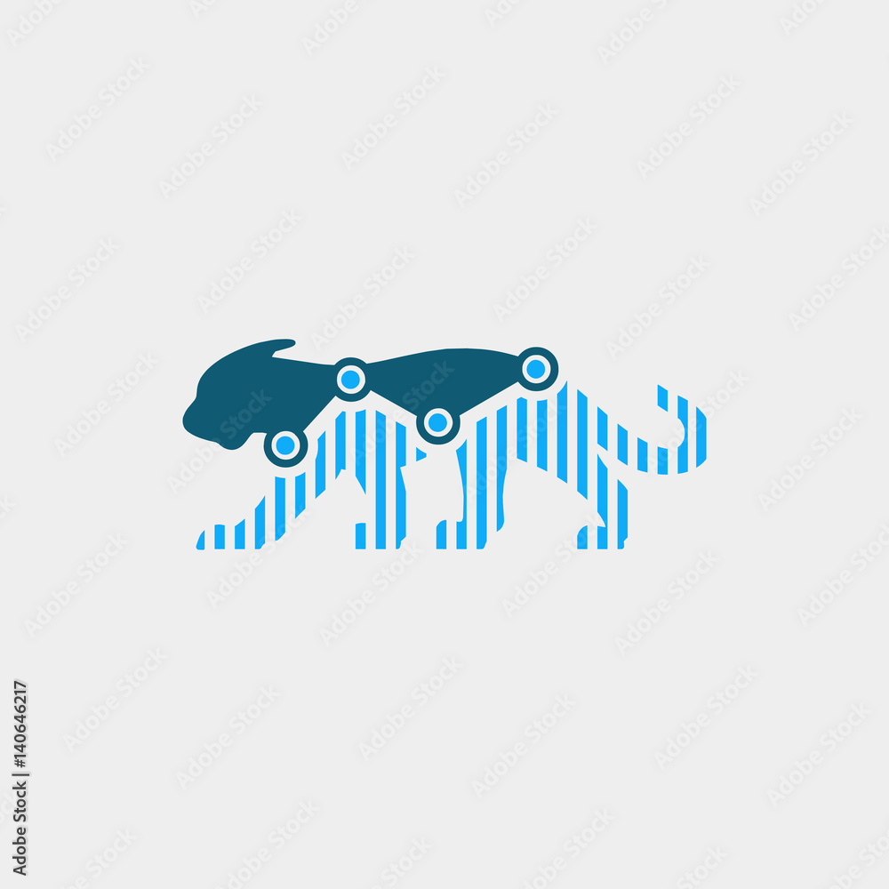 leopard finance logo. animal logo with statistic concept Stock Vector ...