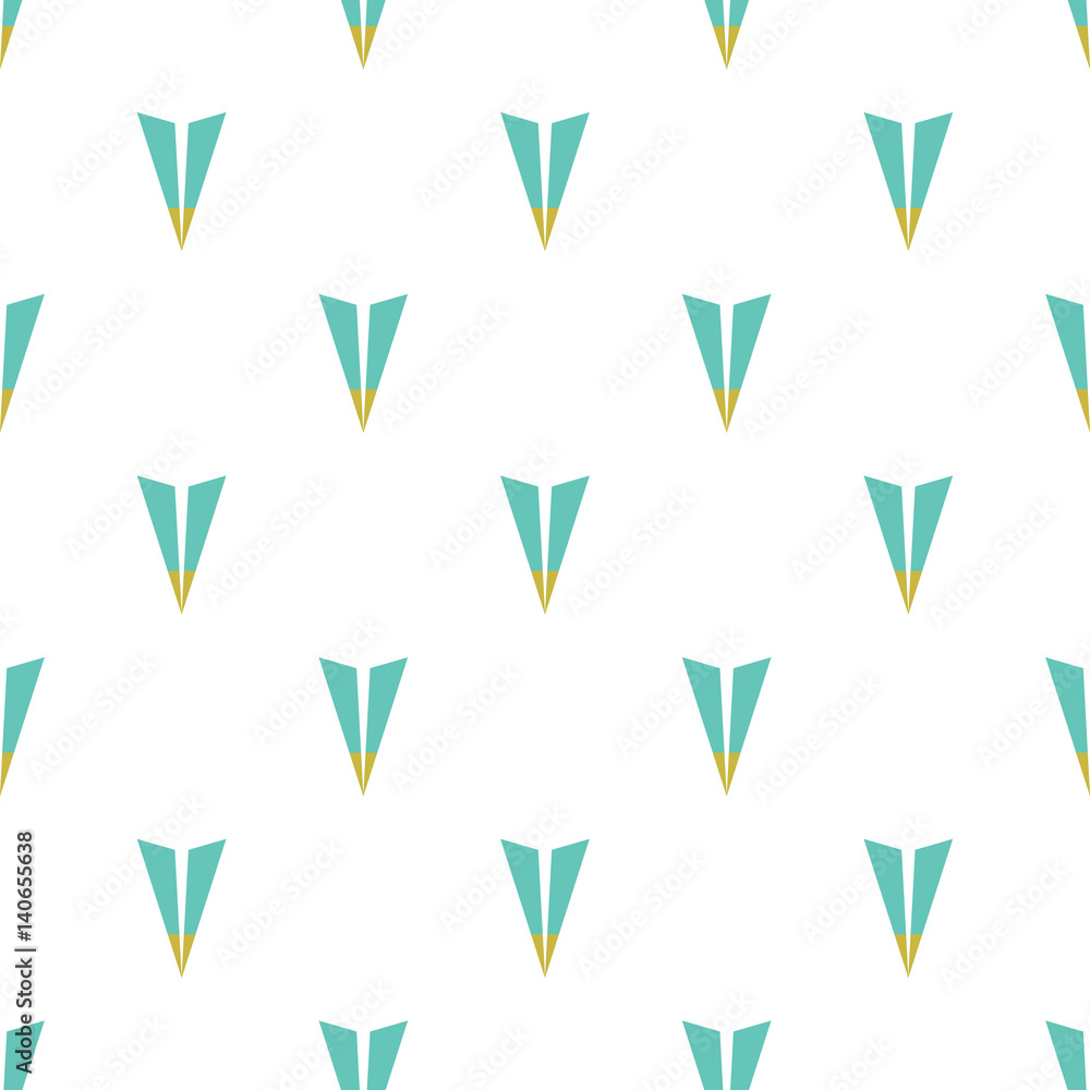 Vector seamless pattern with blue and gold paper planes. Isolated on ... Vector seamless pattern with blue and gold paper planes. Isolated on ...