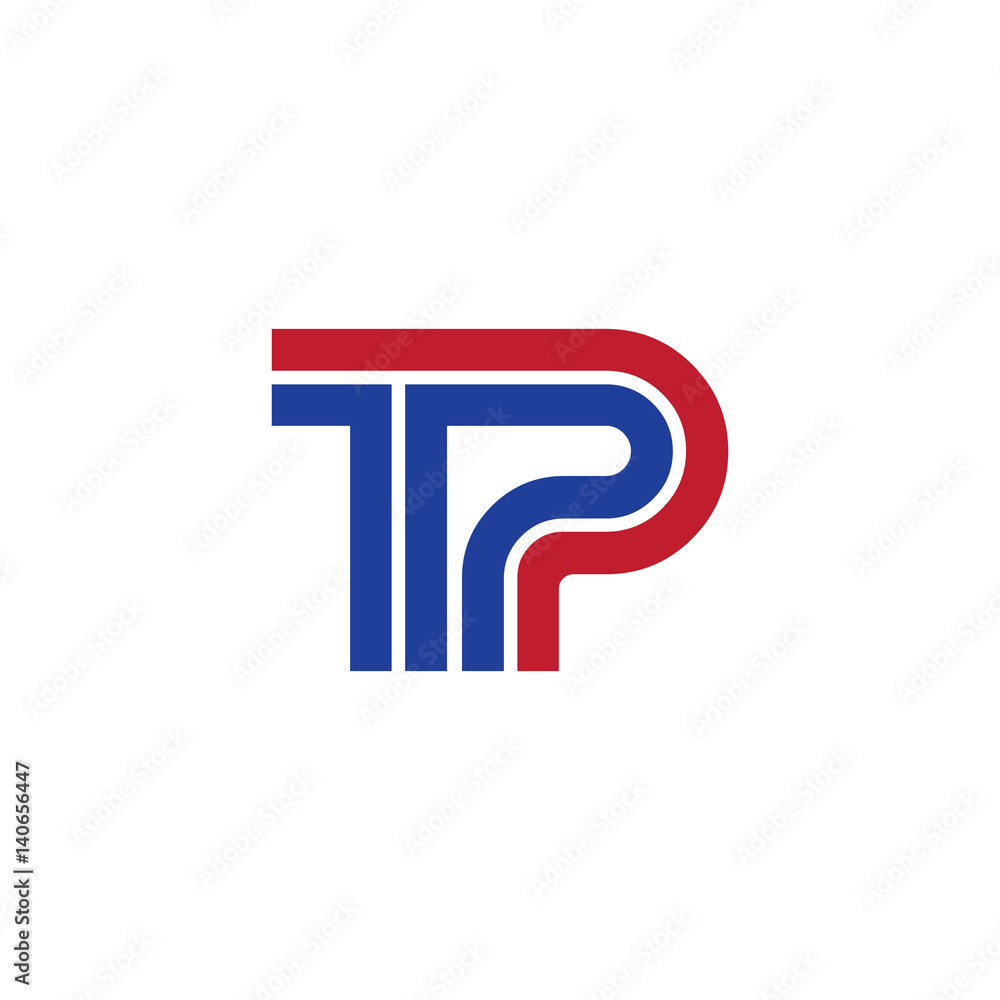 Initial Letter TP Linked Design Logo Stock Vector | Adobe Stock
