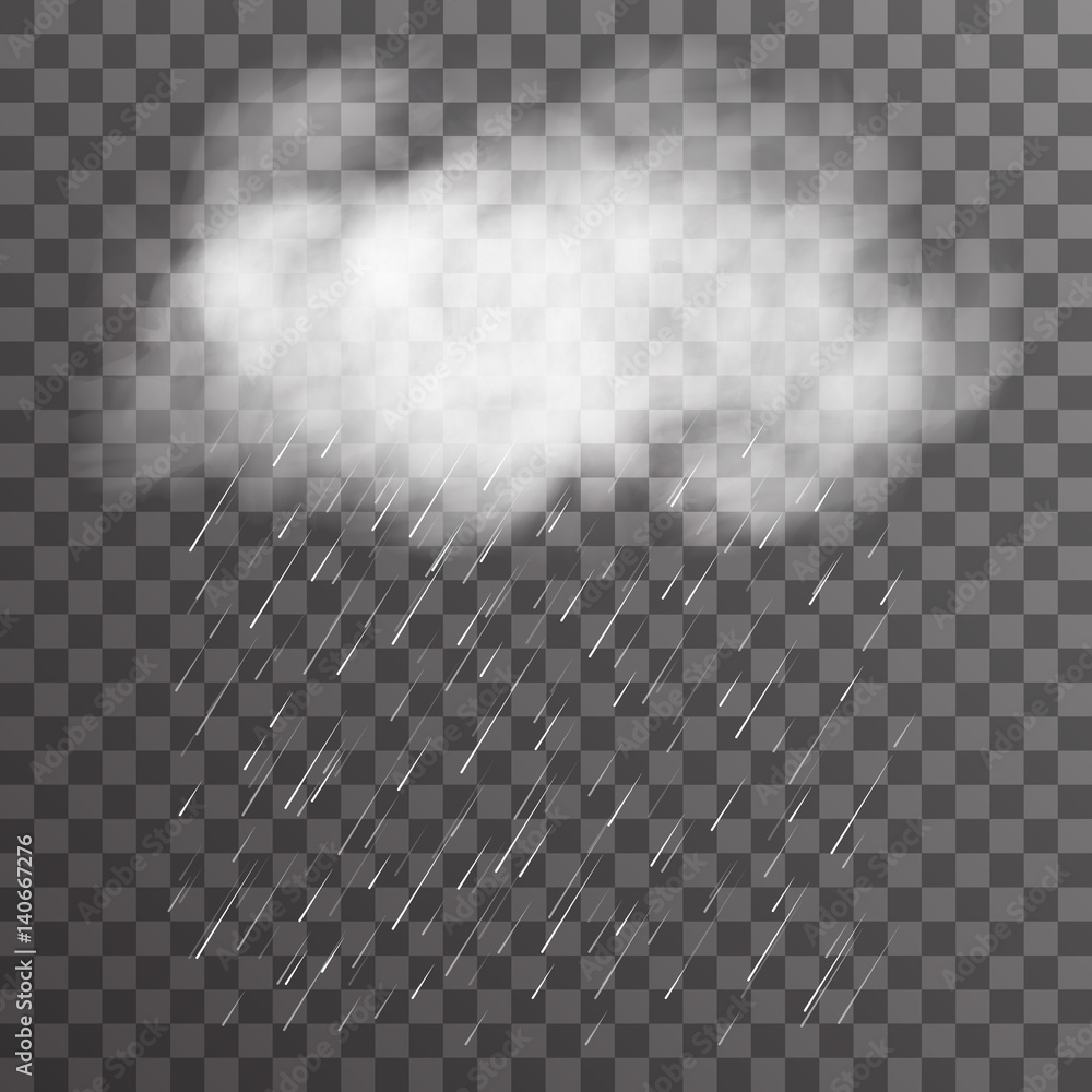 Cloud rain template transparent background design vector illustration ...