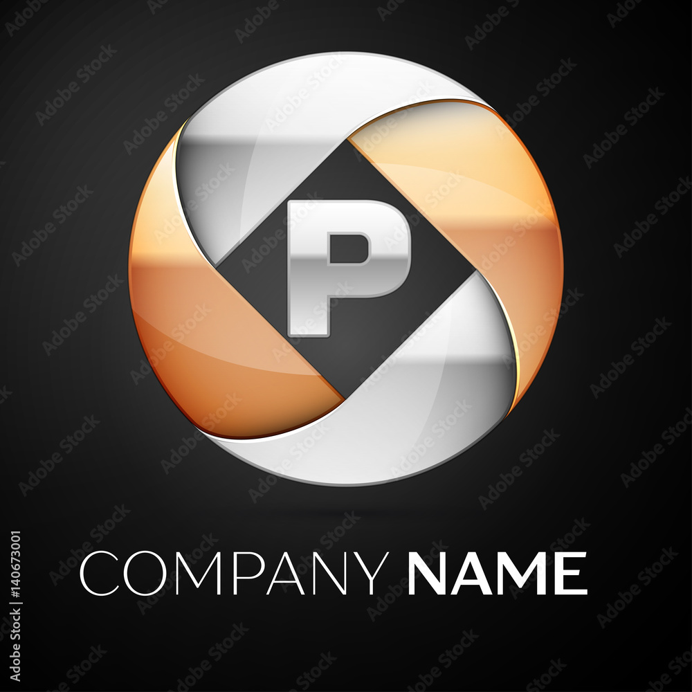 Vecteur Stock Letter P vector logo symbol in the colorful circle on ...