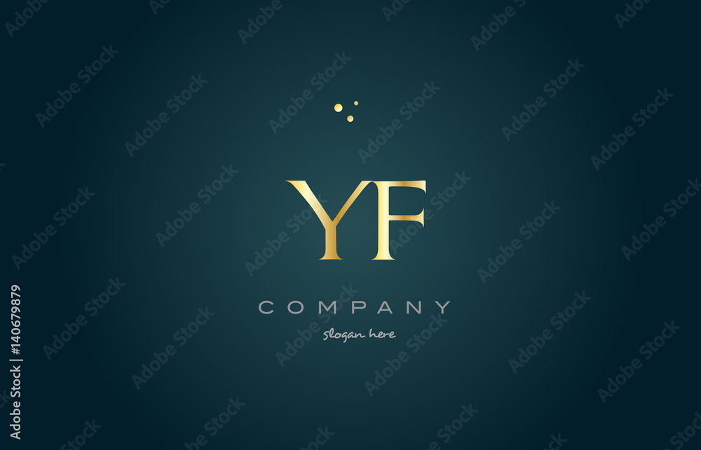 yf y f gold golden luxury alphabet letter logo icon template Stock ...