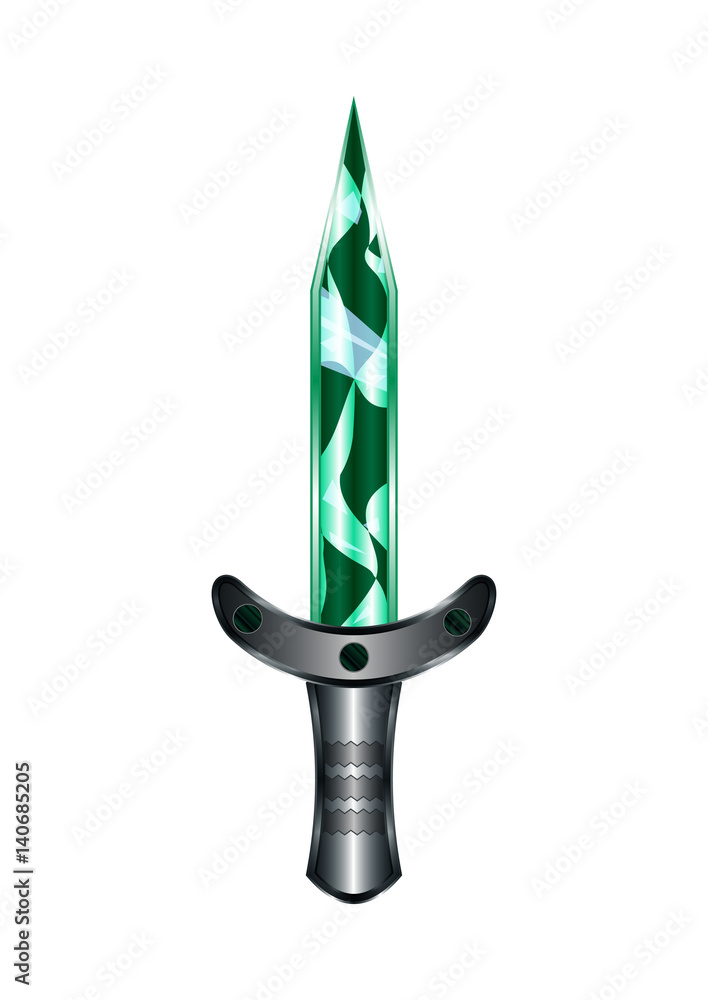 Dagger Cartoon Medieval Weapon Isolated on White Background Element ...