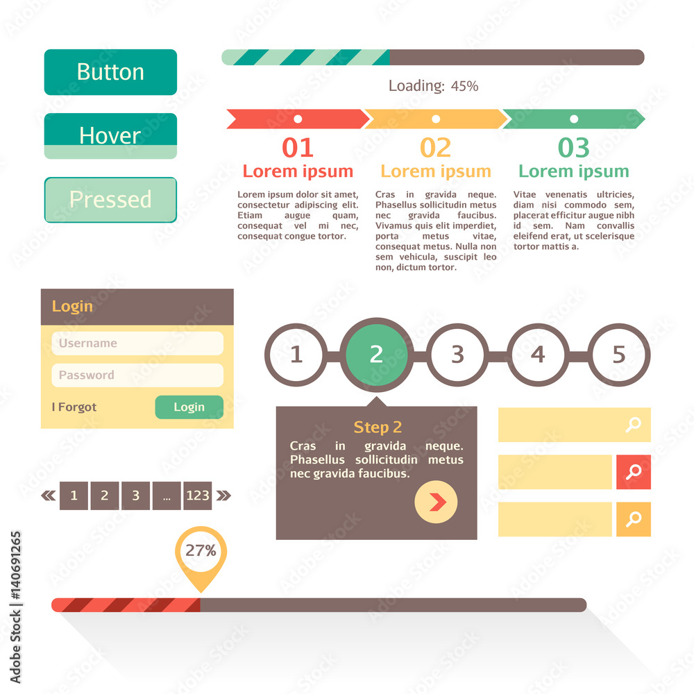 Progress bar set. Loading status bar vector web indicator. Process ...