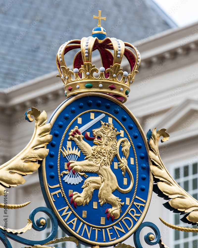 Coat of arms of the Kingdom of the Netherlands. Stock Photo | Adobe Stock
