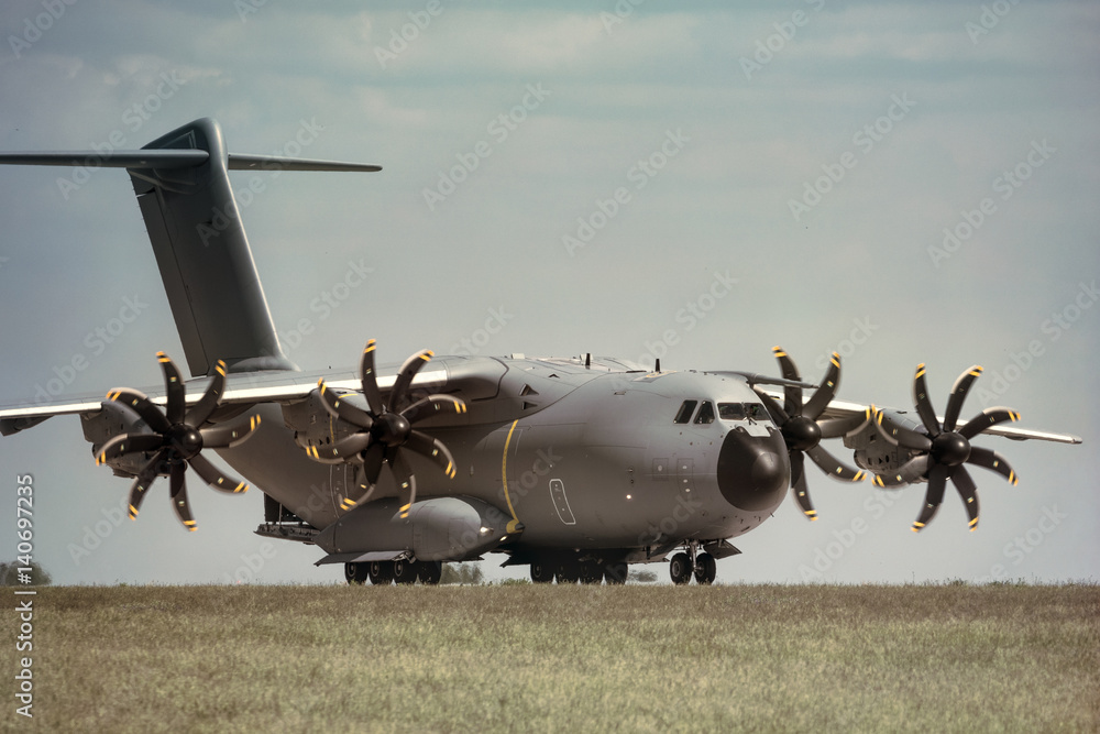 Cargo aircraft on runway Stock Photo | Adobe Stock