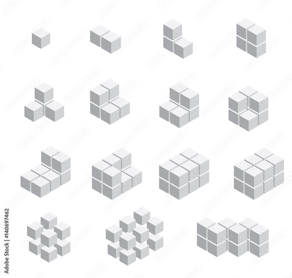 Isometric cubes for 3d designing.Cube isometric logo concept,vector ...