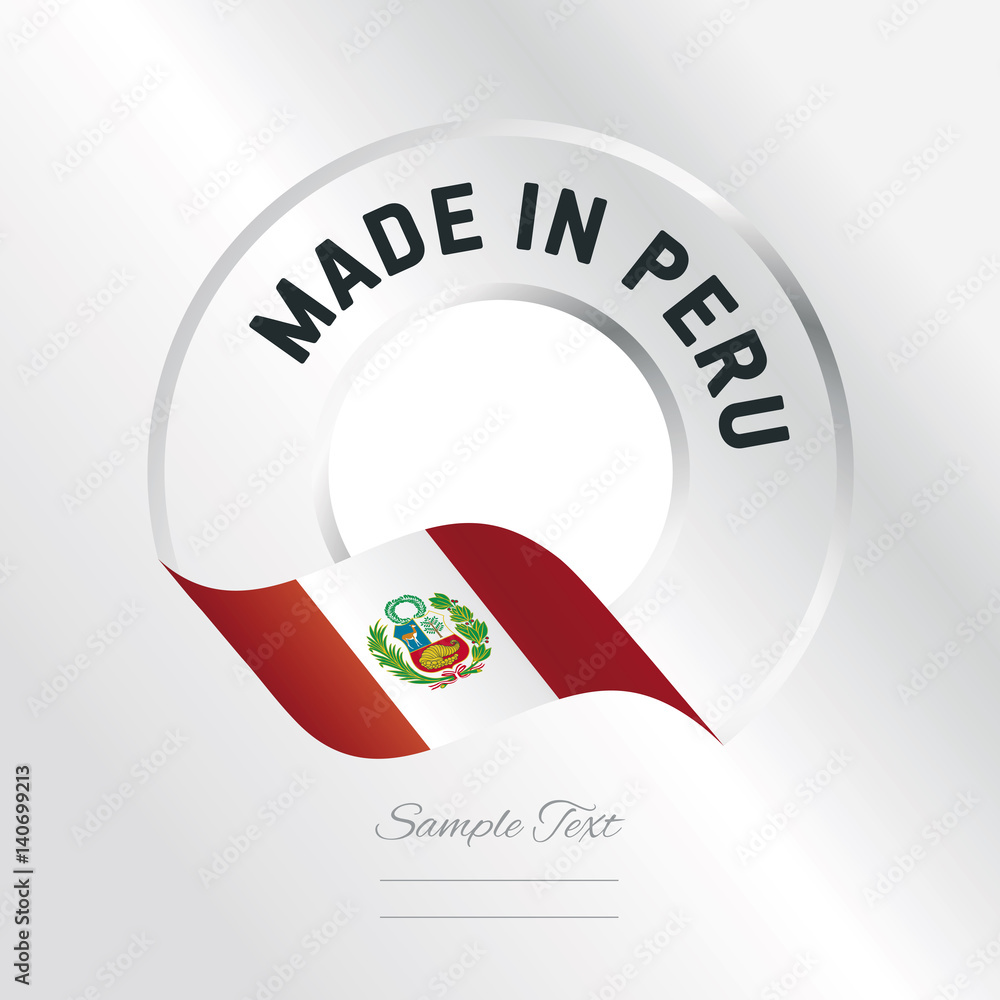 Made in Peru transparent logo icon silver background Stock Vector ...