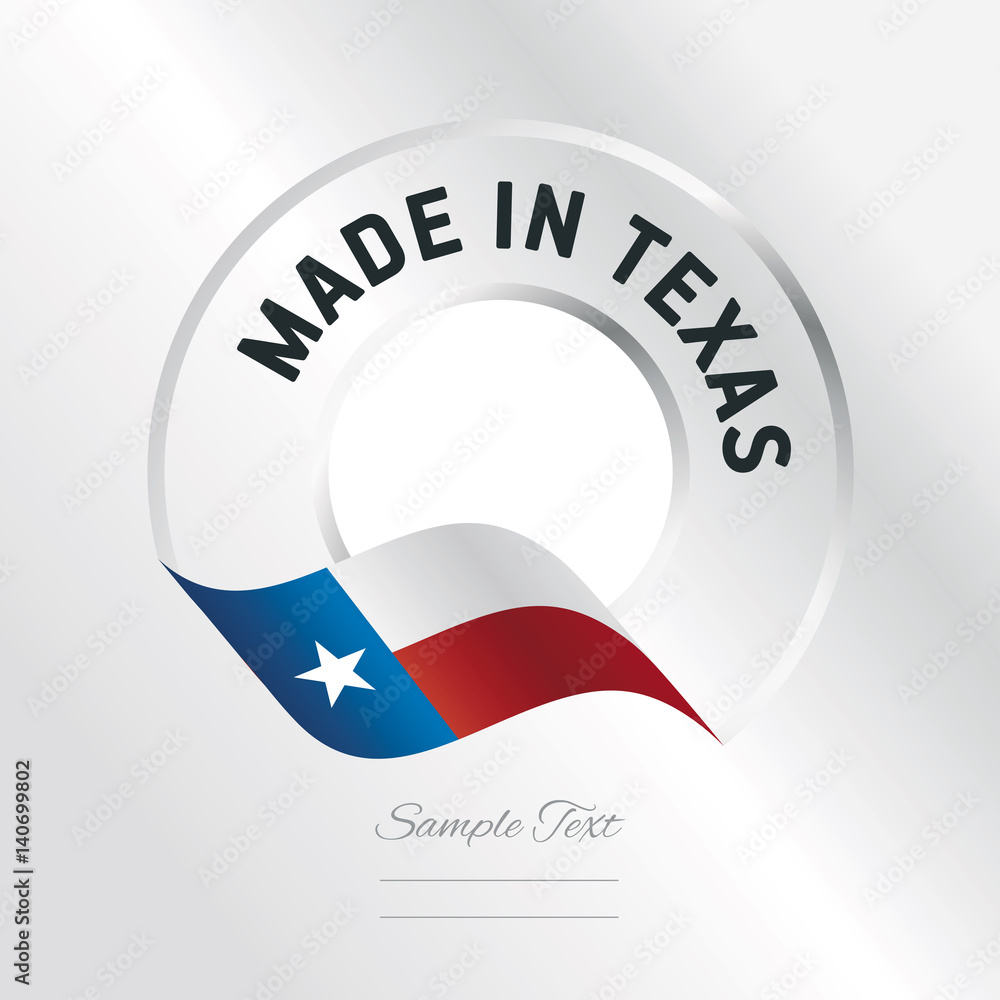 Made in Texas transparent logo icon silver background Stock Vector ...