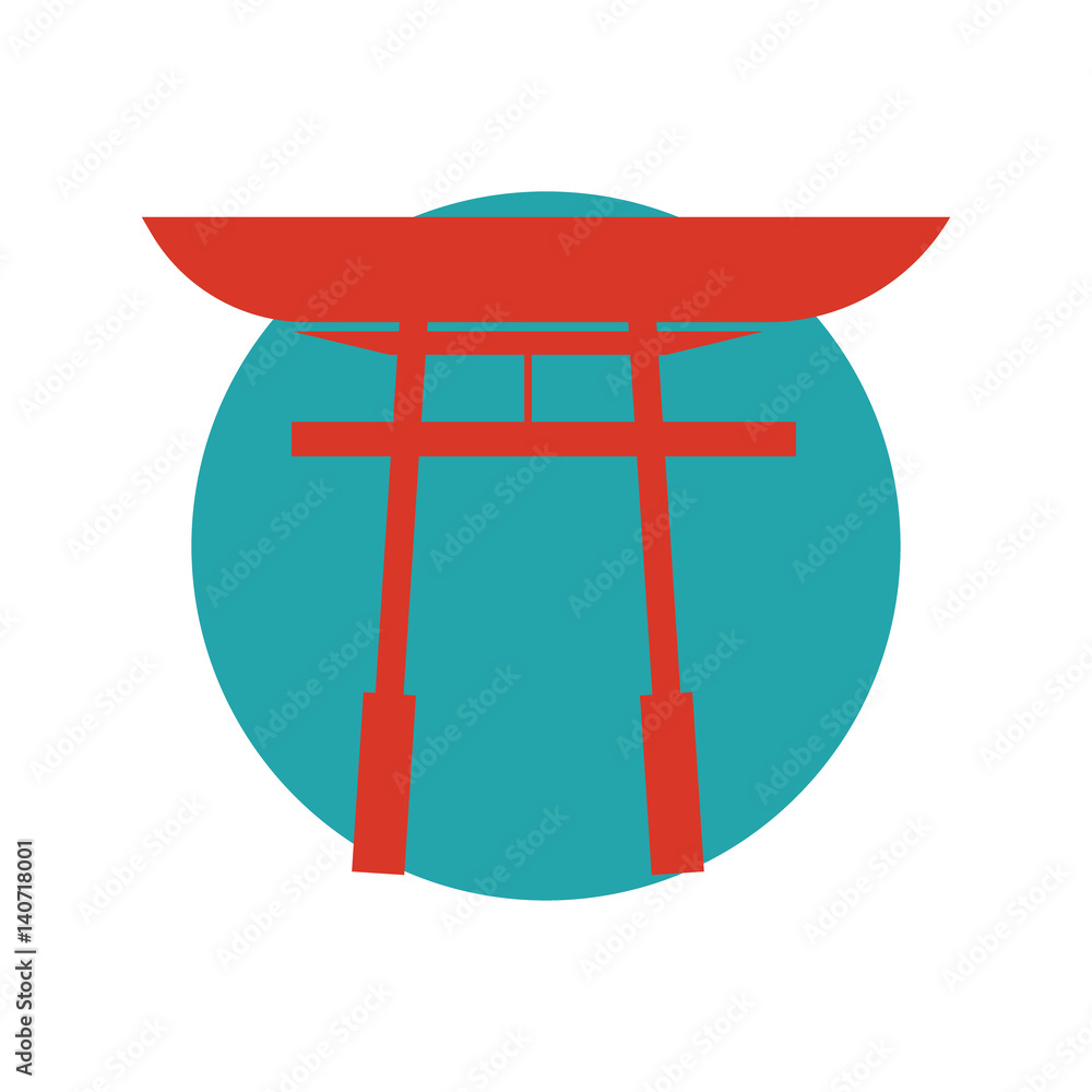 Torii Icon. Torii is a traditional Japanese gate. Torii symbol isolated ...