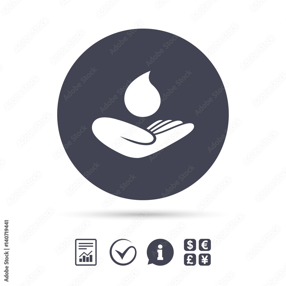 Save Water Sign Hand Holds Water Drop Symbol Stock Vector Adobe Stock