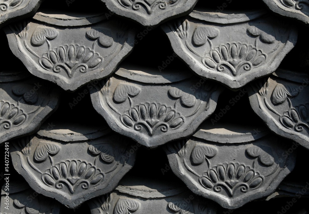 Korean traditional tiles Stock Photo | Adobe Stock