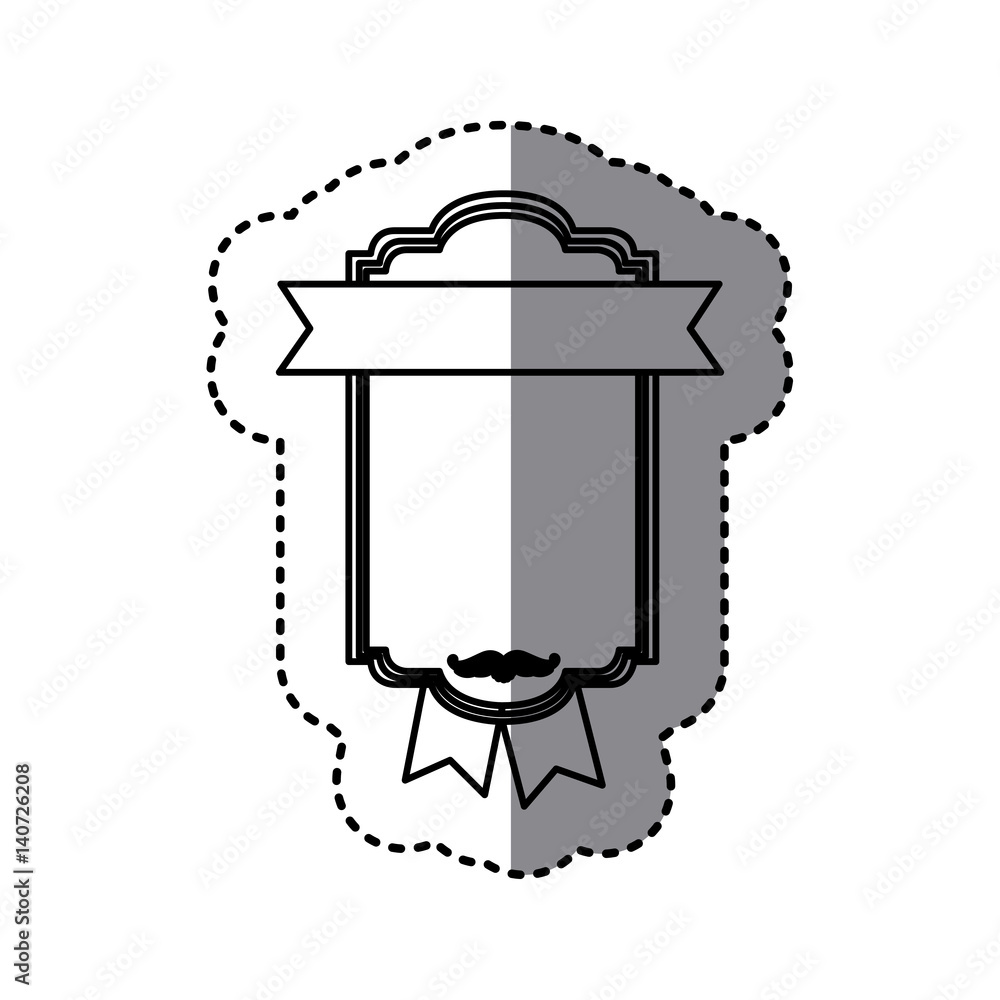 silhouette square emblem with ribbon, vector illustration design Stock ...