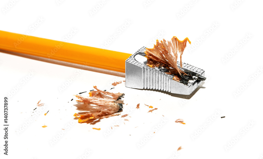 Broken pencil and sharpener Stock Photo | Adobe Stock
