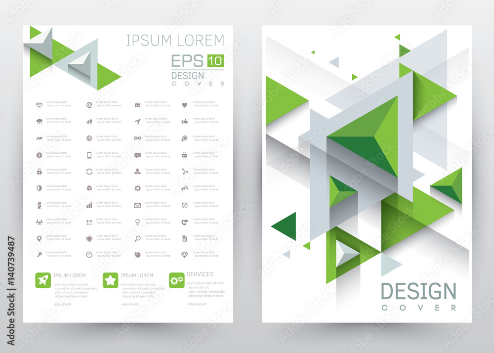 Cover Design Vector template set Brochure, Annual Report, Magazine ...