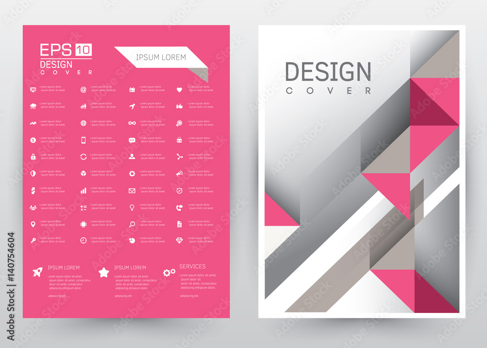Cover Design Vector template set Brochure, Annual Report, Magazine ...