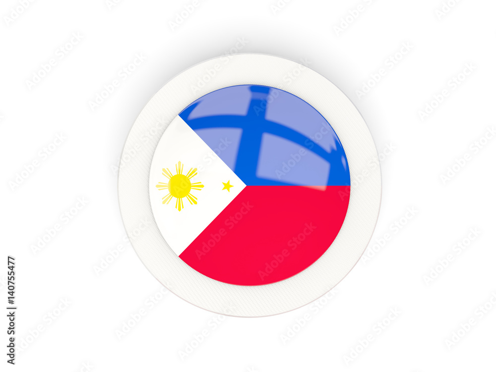 Round flag of philippines with carbon frame Stock Illustration | Adobe ...