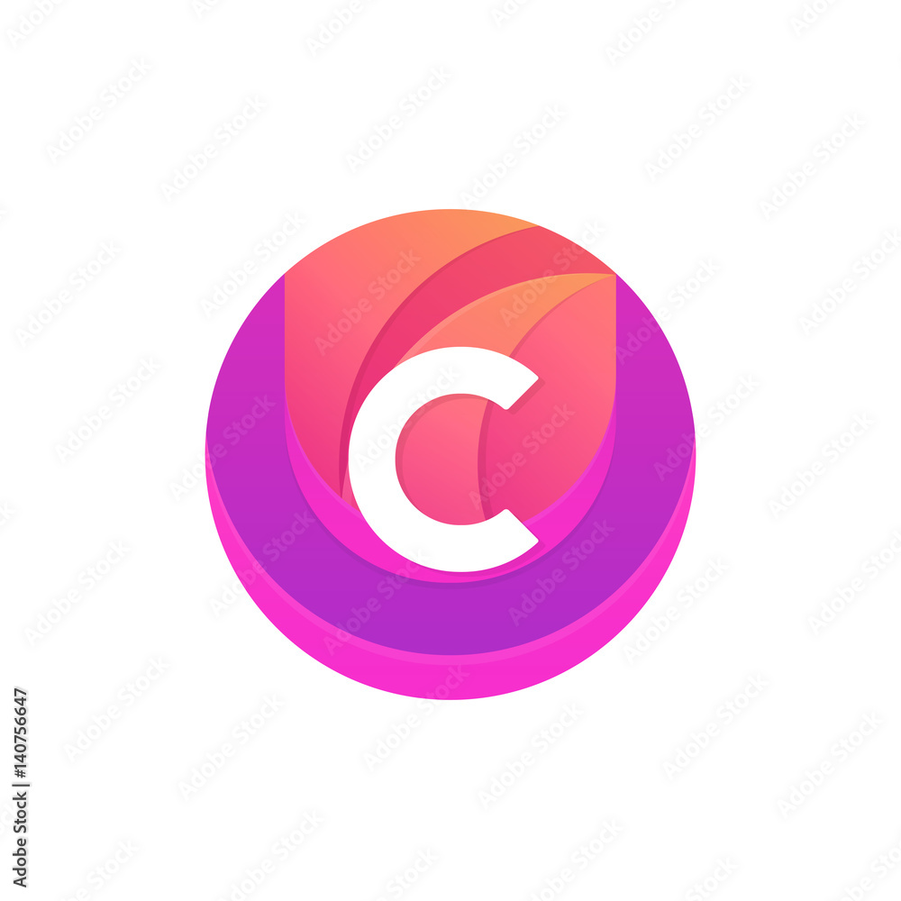 Letter C logo abstract circle shape element. Vector round company icon ...
