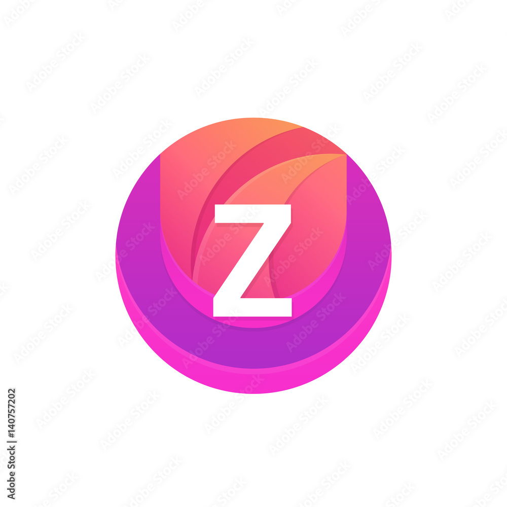 Letter Z logo abstract circle shape element. Vector round company icon ...
