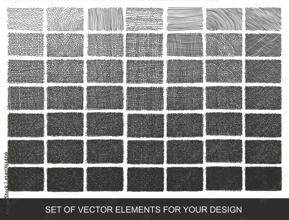 Set drawing gradient texture brushes. Hand-drawn abstract design ...