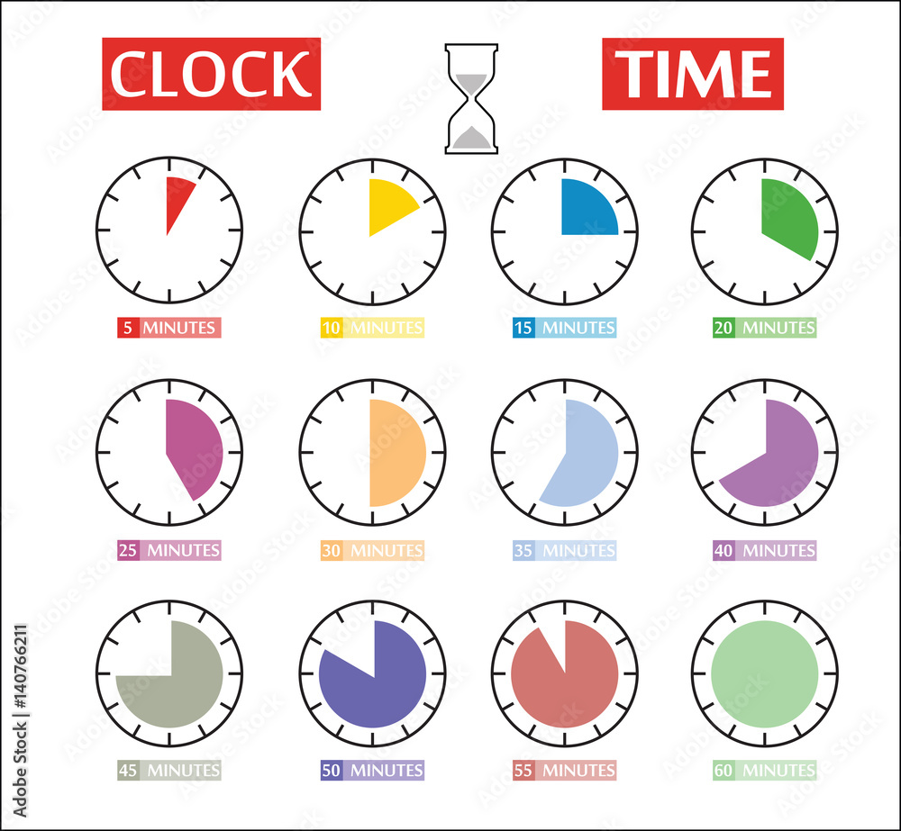 Different Time Interval Icons. Set the stopwatch icons. vector de Stock ...