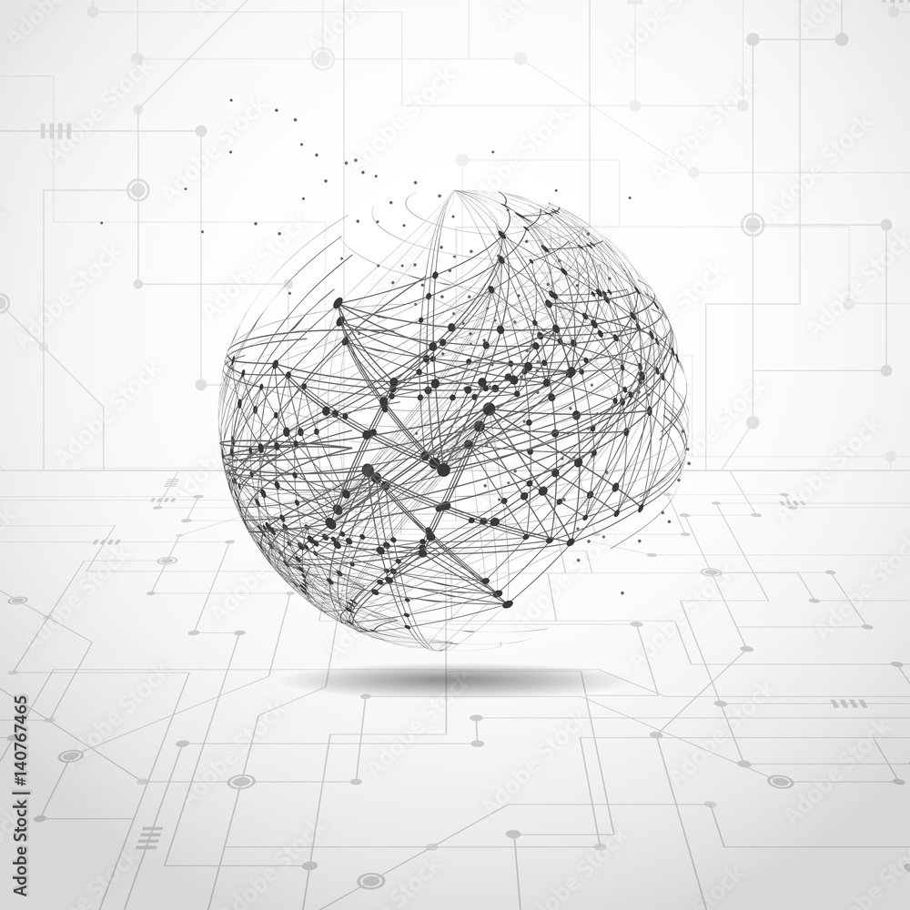 World map point, line, composition, representing the global, Global ...