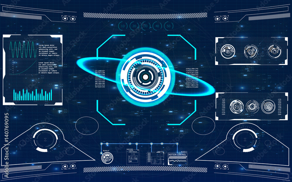 HUD UI for business app. Futuristic user interface HUD and Infographic ...