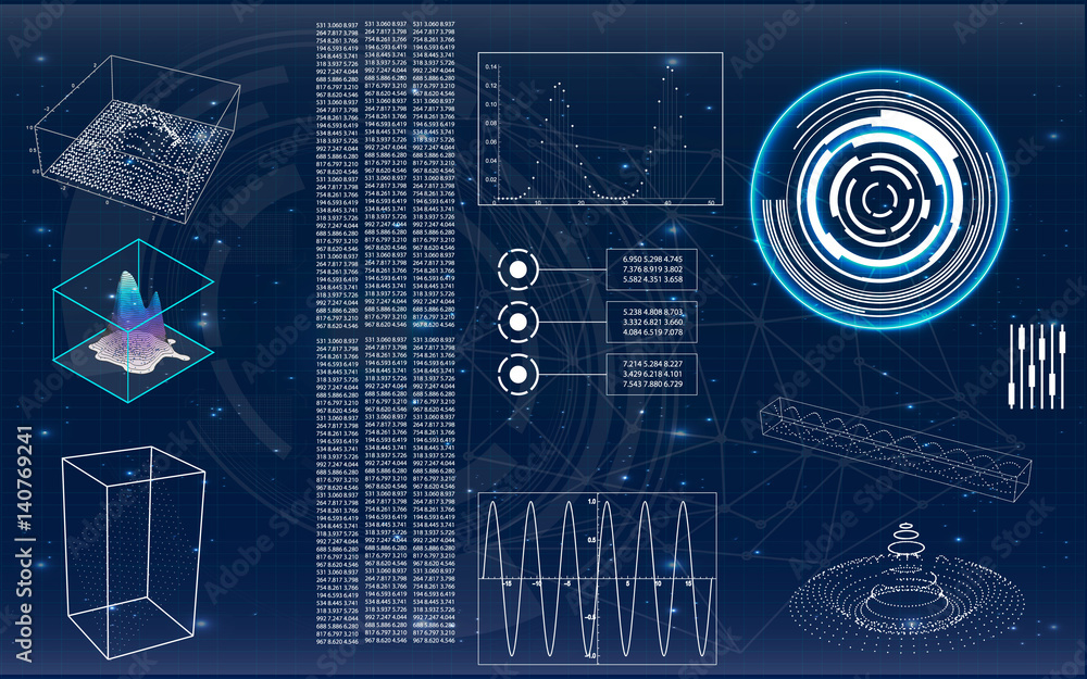 HUD UI for business app. Futuristic user interface HUD and Infographic ...