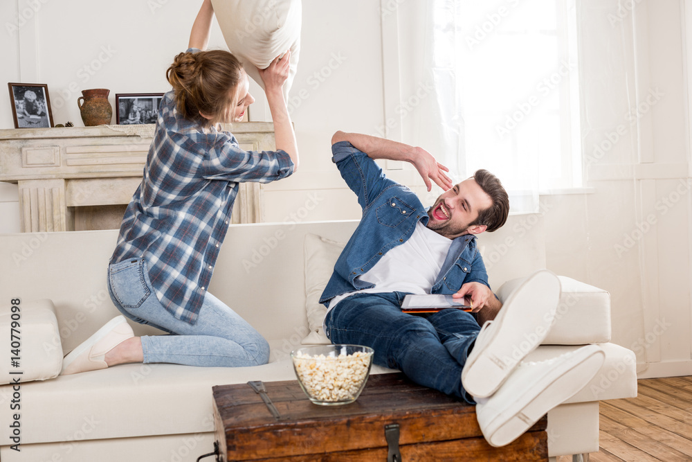 Couple fooling around Stock Photo | Adobe Stock