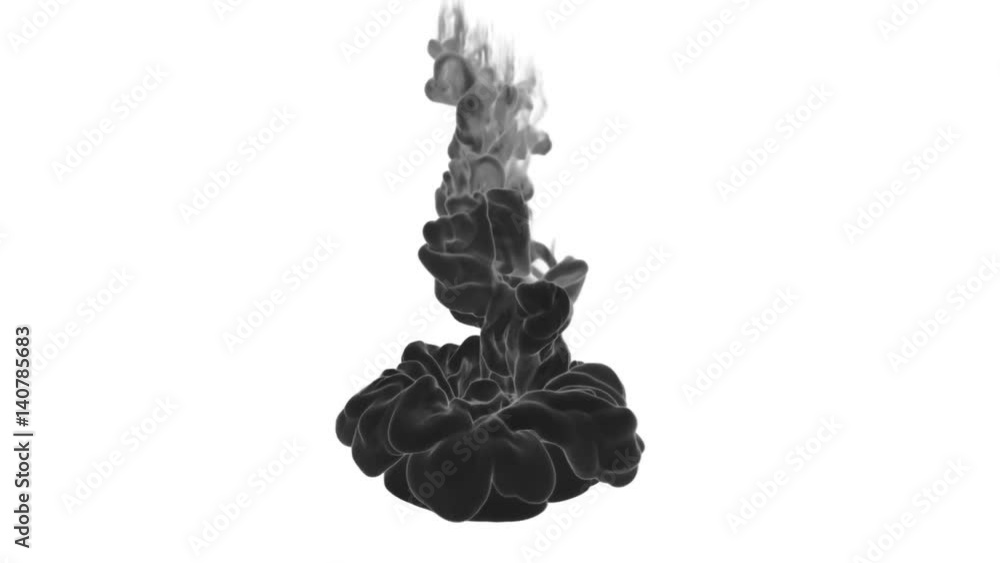 Vidéo Stock Abstract black Ink or smoke background with alpha mask. VFX ...