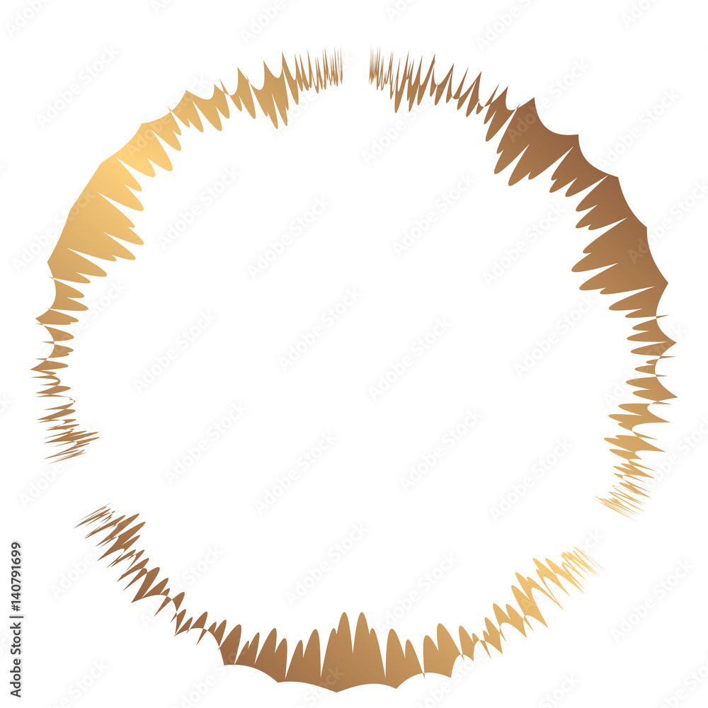 Abstract round gold frame. Template for creating icons, logos. Grunge ...