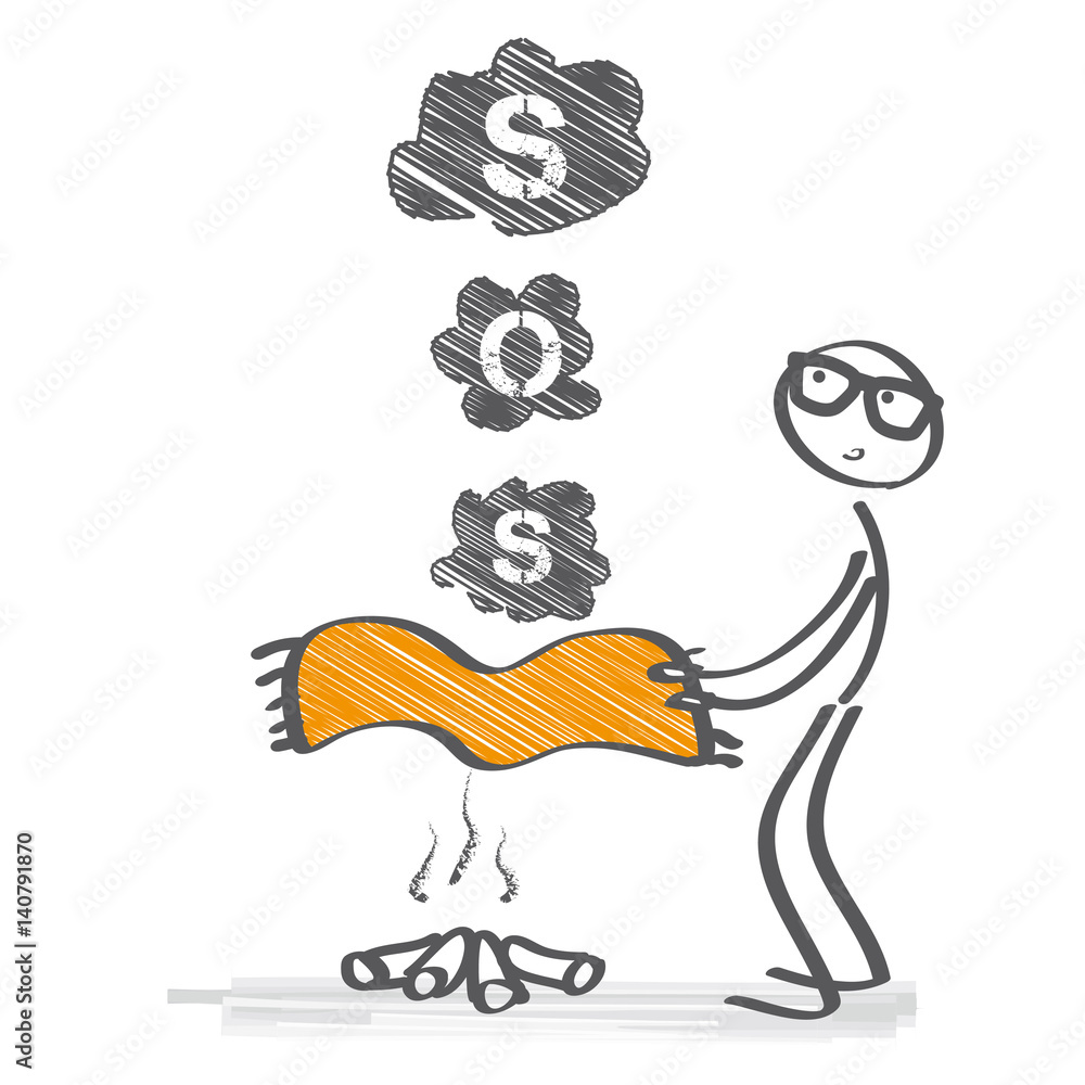 Strichmännchen gibt Rauchzeichen - Hilfe anfordern Stock Vector | Adobe ...