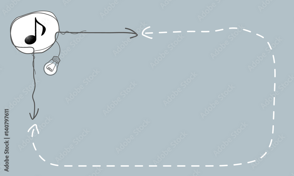 Vector box for your text and music symbol Stock Vector | Adobe Stock