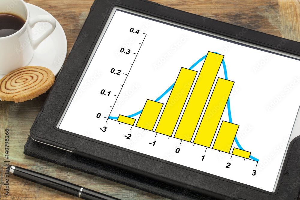 data histogram with Gaussian distribution Stock Photo | Adobe Stock