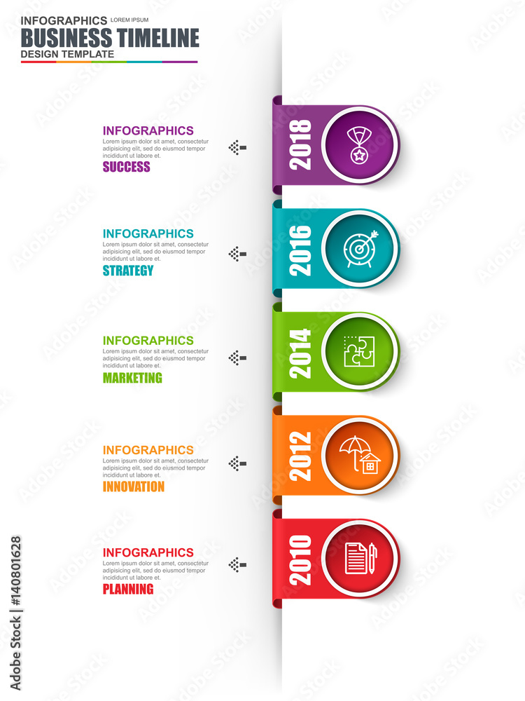 Timeline infographic data visualization Stock Vector | Adobe Stock