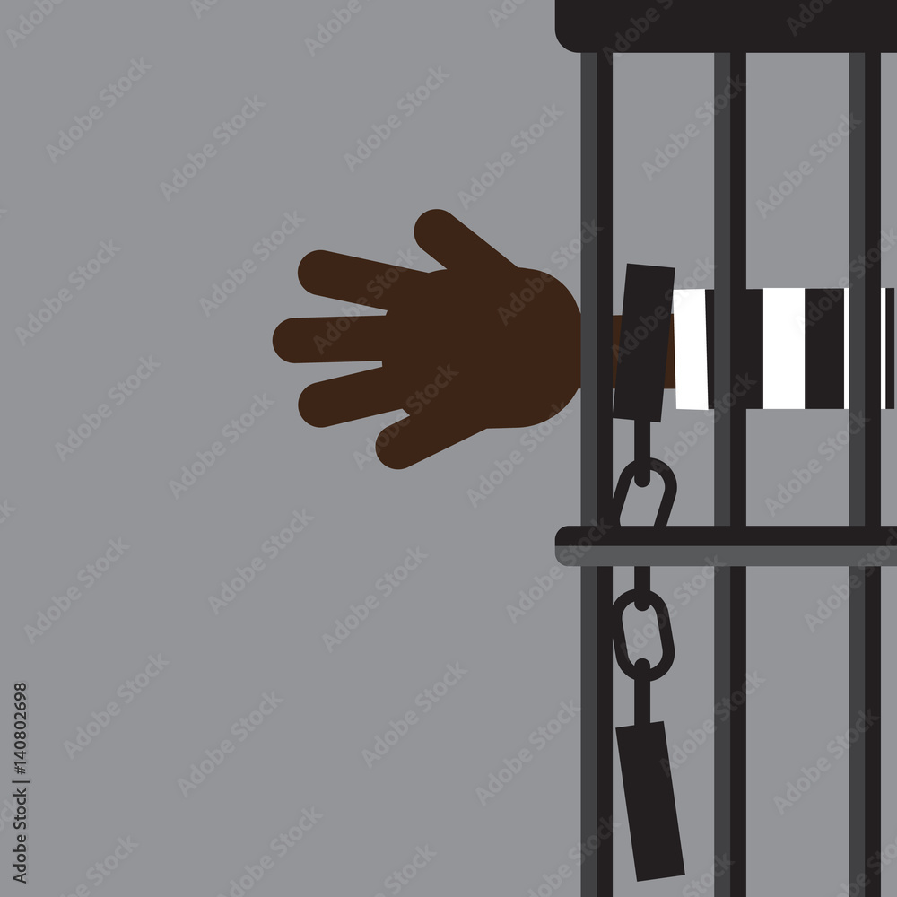 Hands in handcuffs isolated, icon. Man in jail prisoner. Vector ...